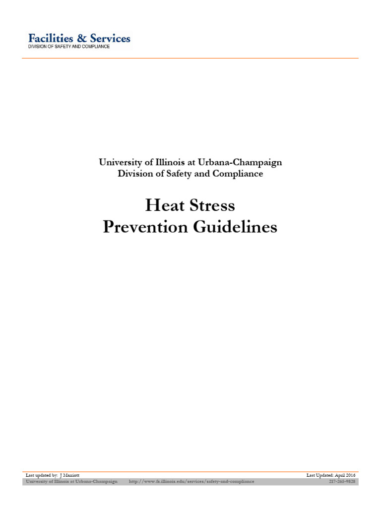 Heat Stress Policy 2016 | PDF | Hyperthermia | Diseases And Disorders