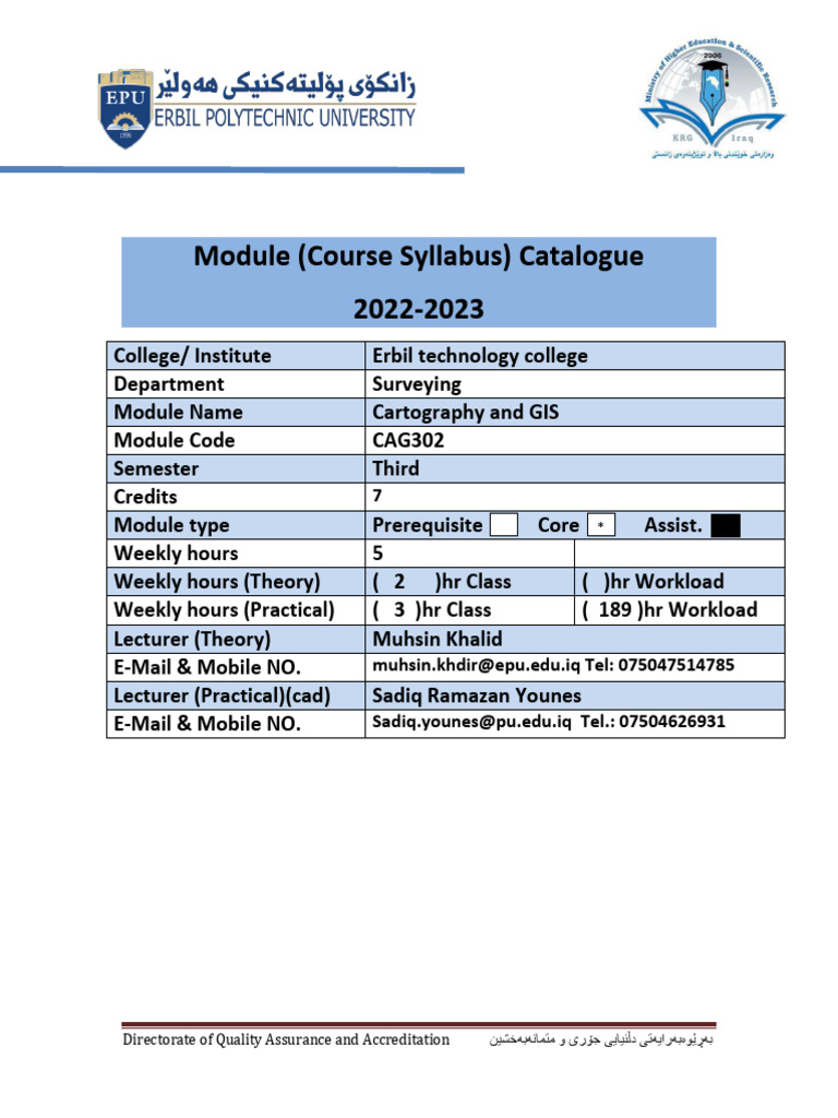 Cartography and GIS Course Syllabus | PDF | Cartography | Map