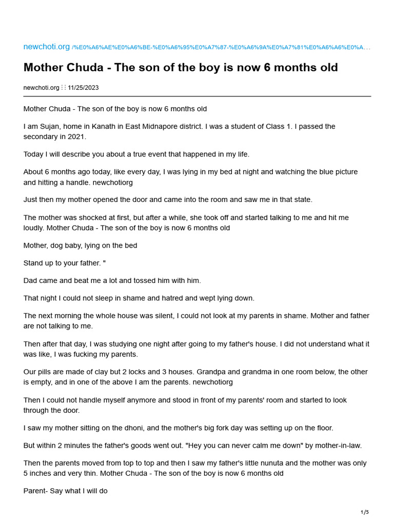 newchoti.org-Mother Chuda - The son of the boy is now 6 months old | PDF