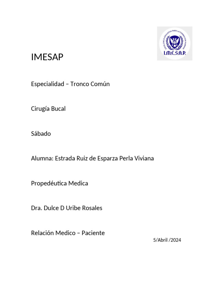 Caratula IMESAP | PDF