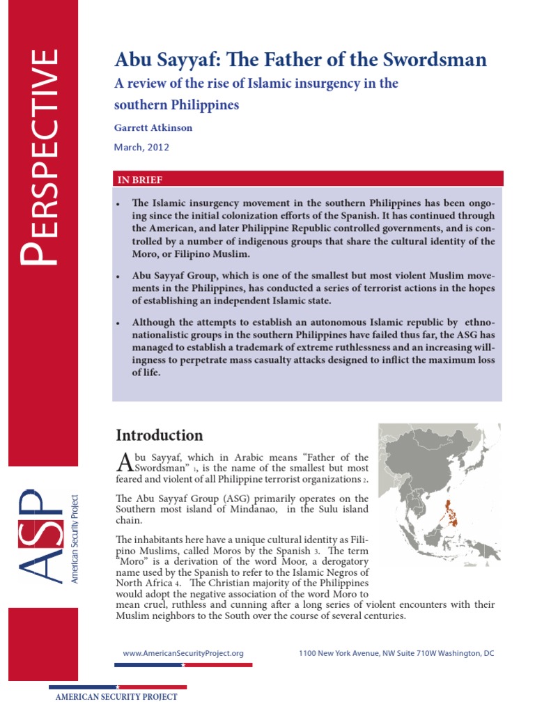 Abu Sayyaf - The Father of The Swordsman | PDF | Mindanao | Philippines