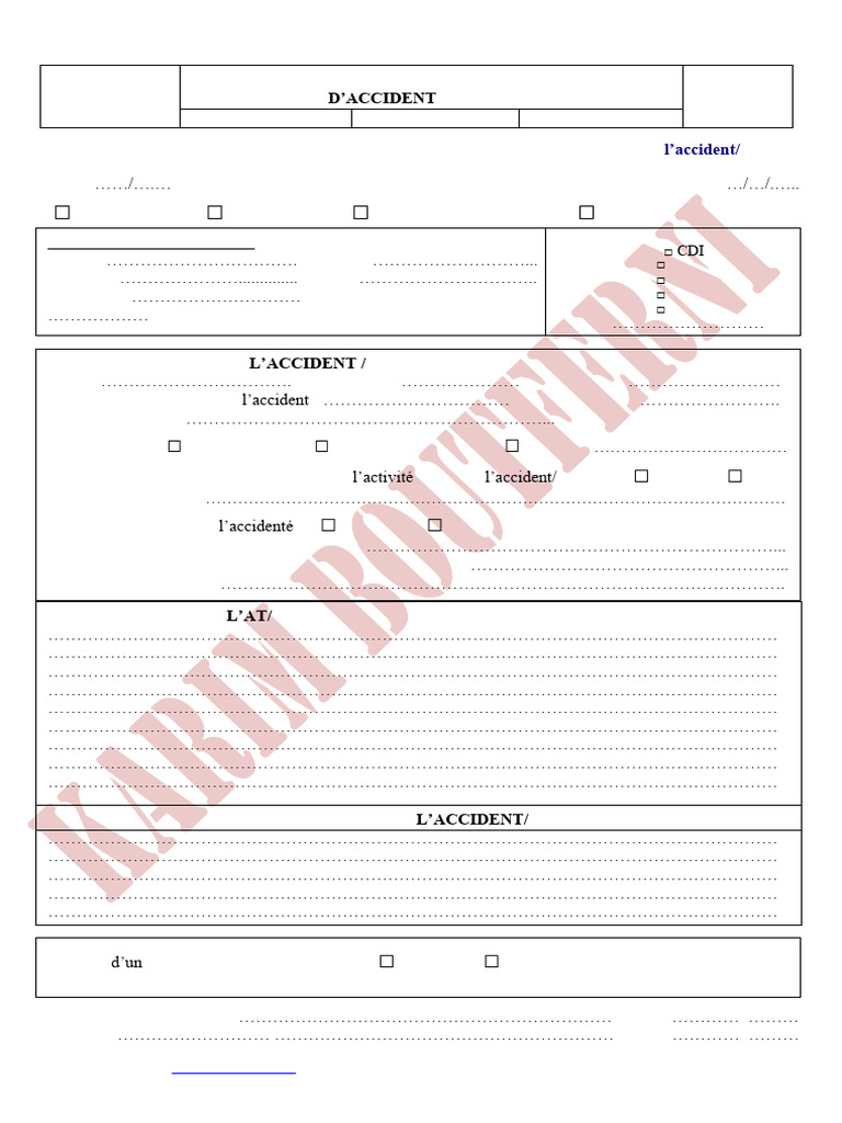 Fiche de Déclaration D'accident - Incident | PDF