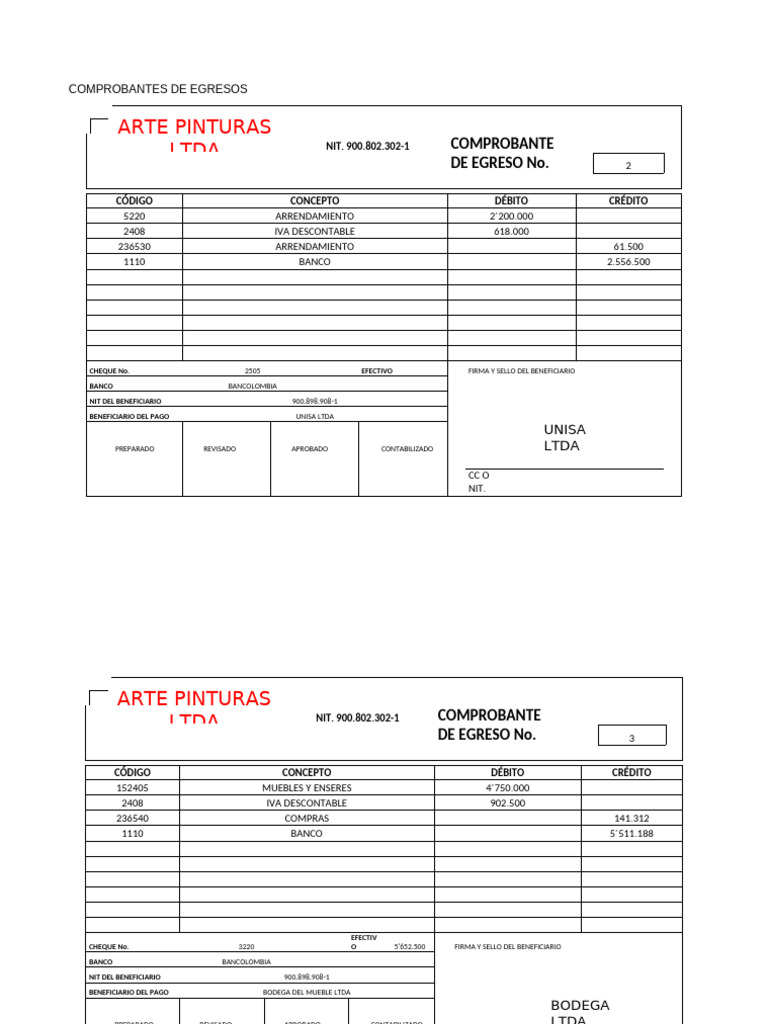 Comprobantes de Egresos | PDF | Business | Jerga corporativa