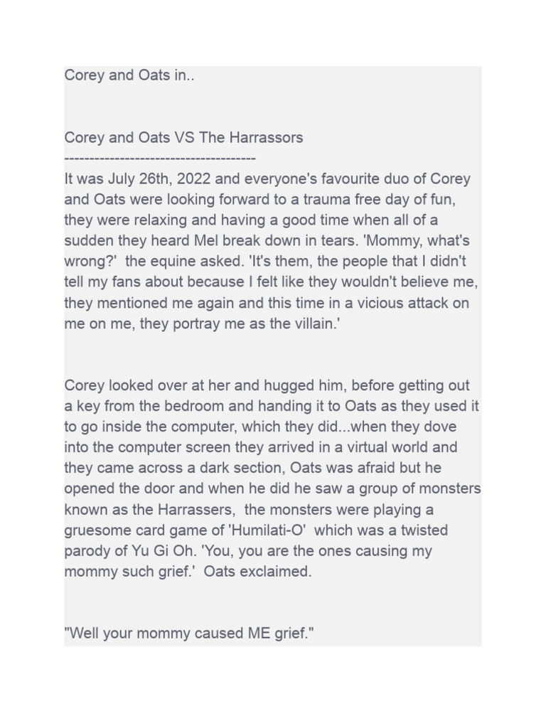 Corey and Oats In | PDF