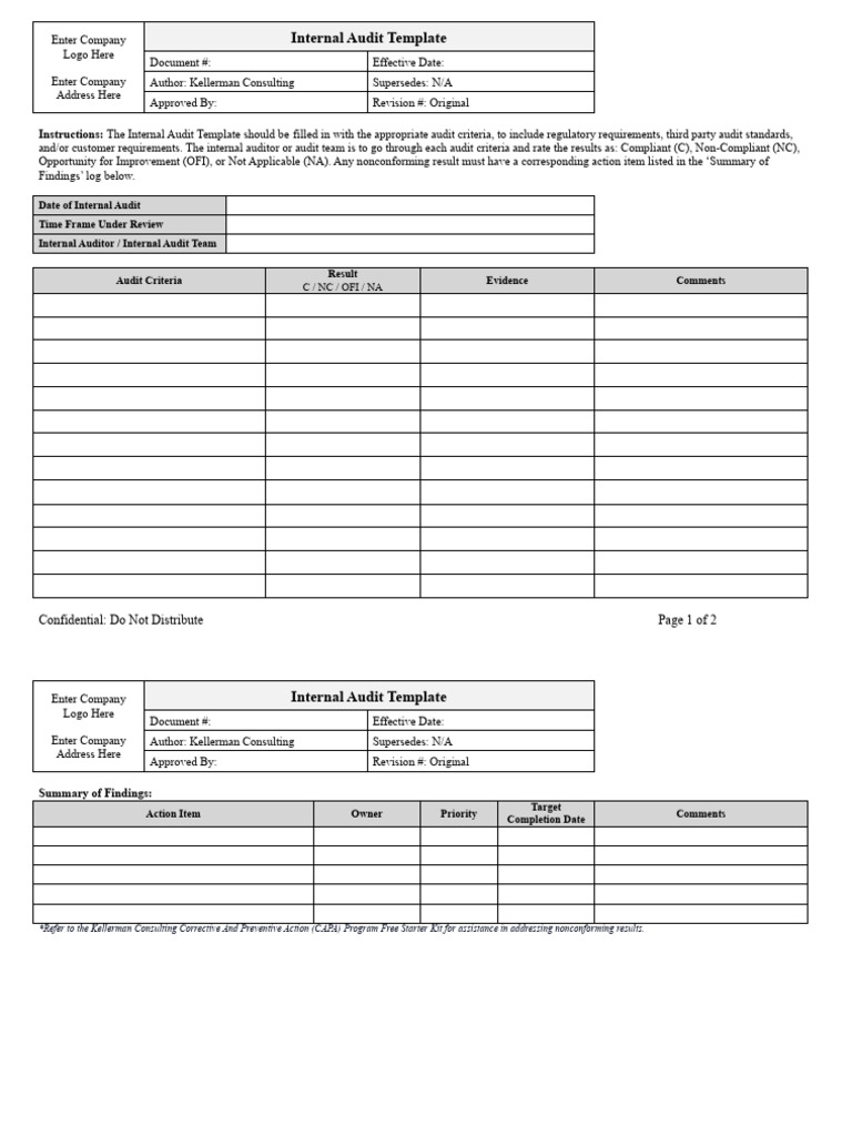 Internal-Audit-Template-pdf | PDF | Internal Audit | Audit