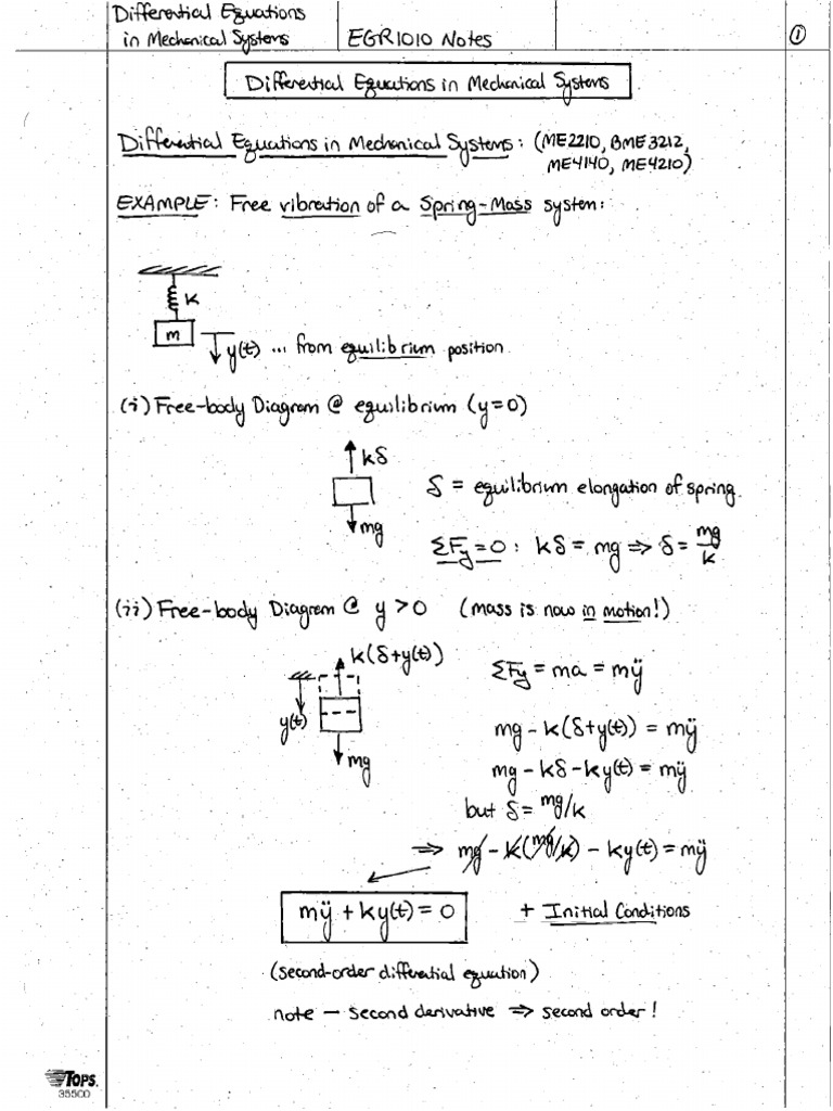 17 Differential Equations in Mechanical Systems 0 | PDF