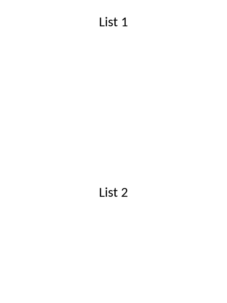 Empty Lists | PDF