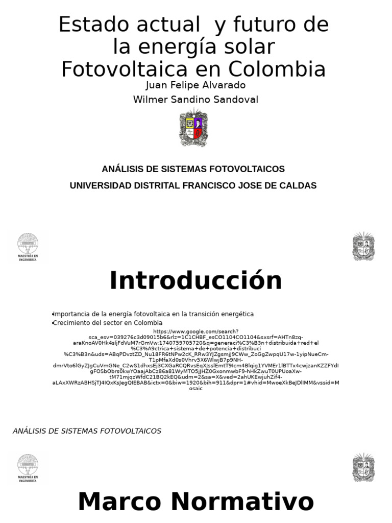 Estado actual Energia FV en Colombia | PDF | Fotovoltaica | Energía solar