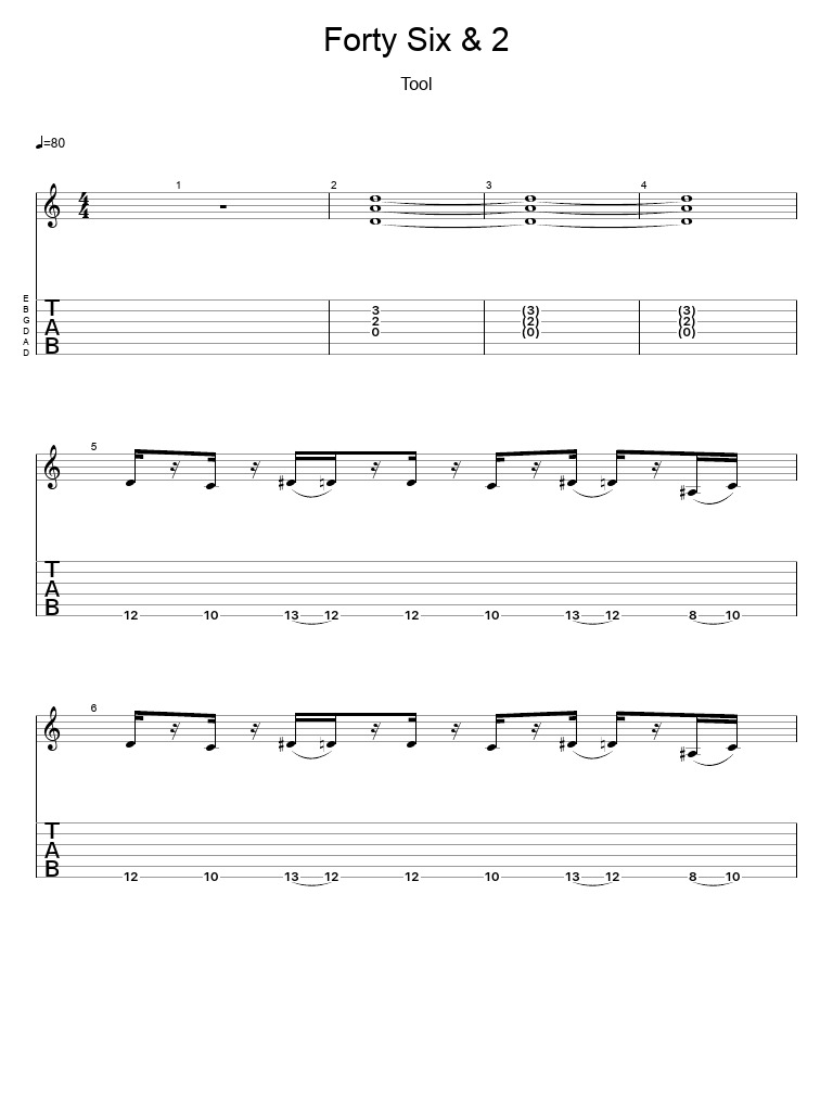 Forty Six & 2 Bass Tab Guide | PDF