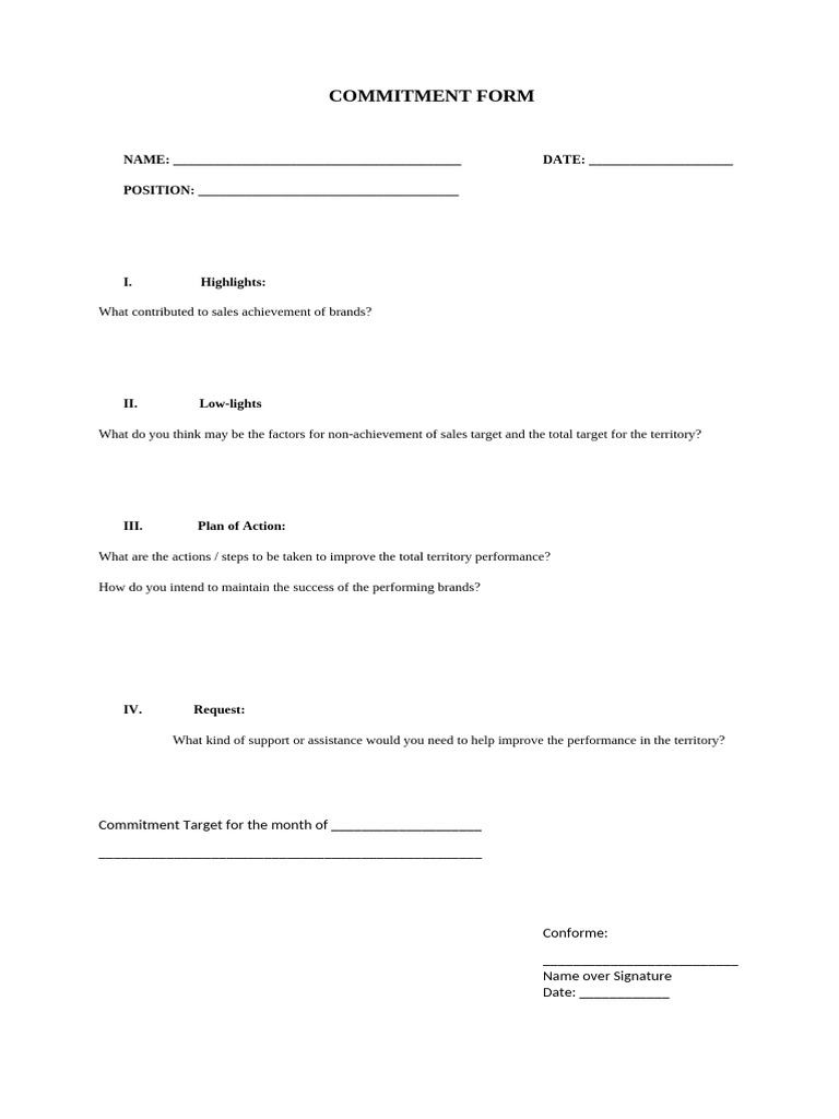 Commitment Form | PDF