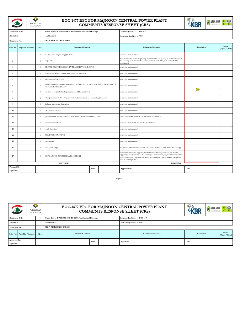 MGP1-MPP20CX001-E11-0014_002 - Comments | PDF | Door | Architectural Elements