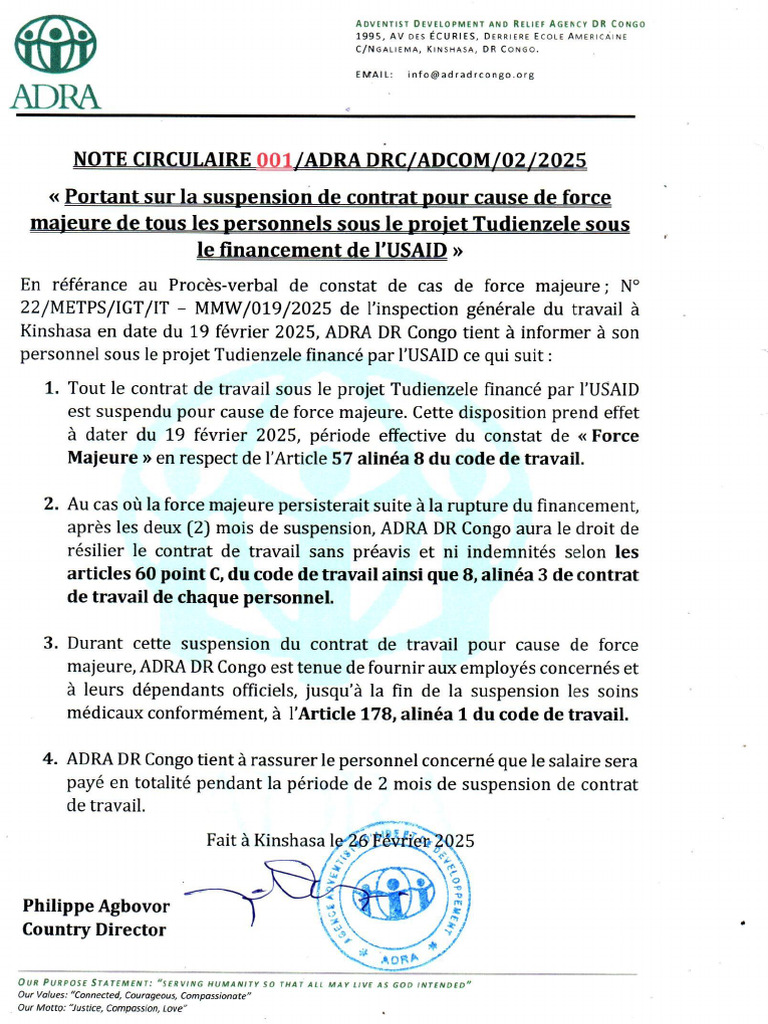 Note Circulaire 001_ Adcom_ 2025 (1) | PDF