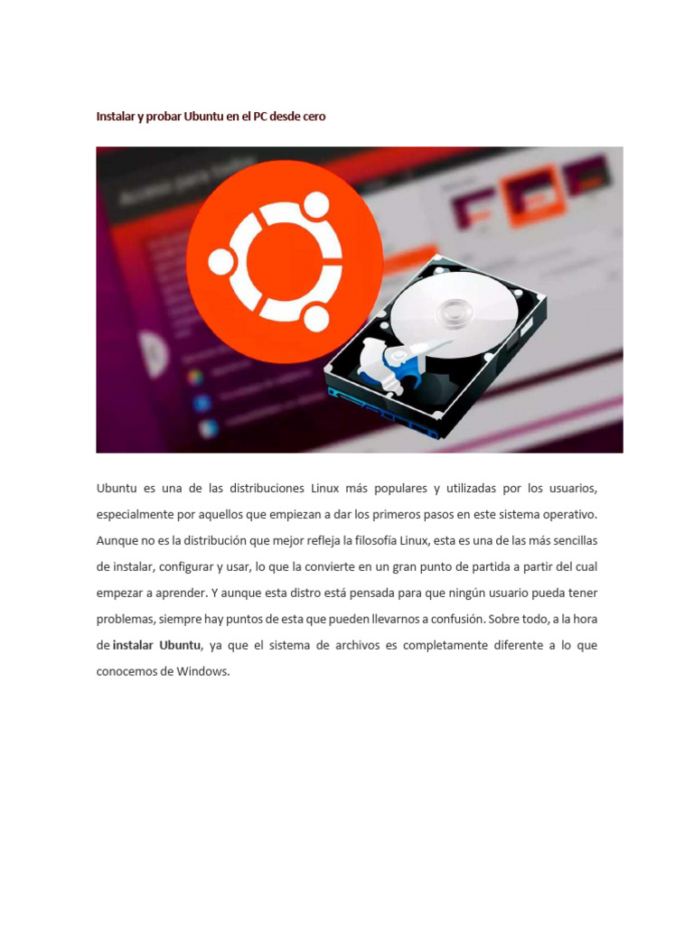 Instalar Ubuntu en PC desde cero | PDF | Arranque | Distribución de Linux