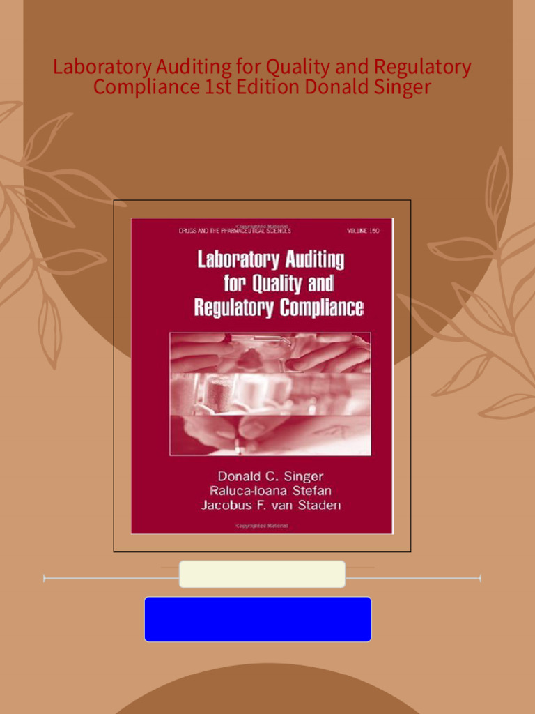Laboratory Auditing For Quality and Regulatory Compliance 1st Edition ...