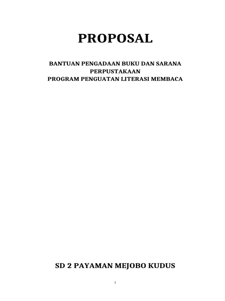 Proposal Penguatan Literasi Membaca PT Djarum | PDF