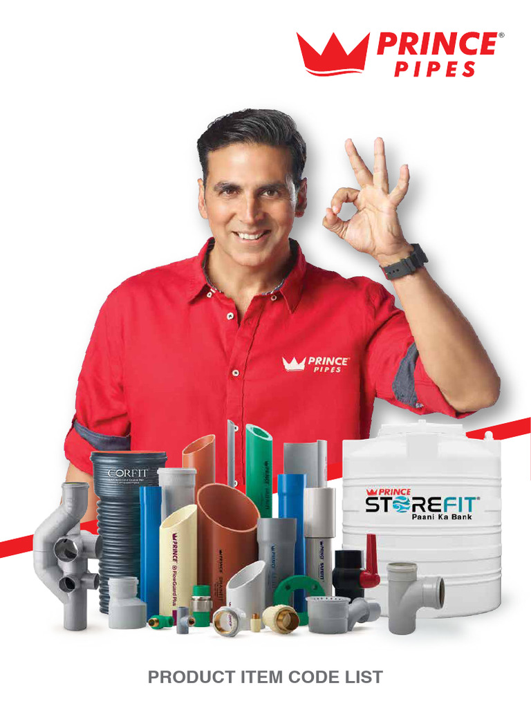 Prince Pipes Product Item Code List 2023 v5 | PDF | Pipe (Fluid ...