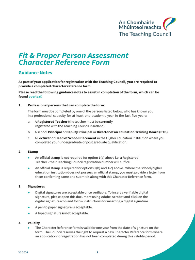 Fit and Proper Assessment Form | PDF | Teachers