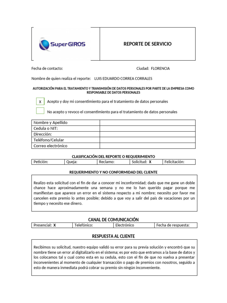 Eduardo-Informe Reporte de Servicios | PDF | Informática