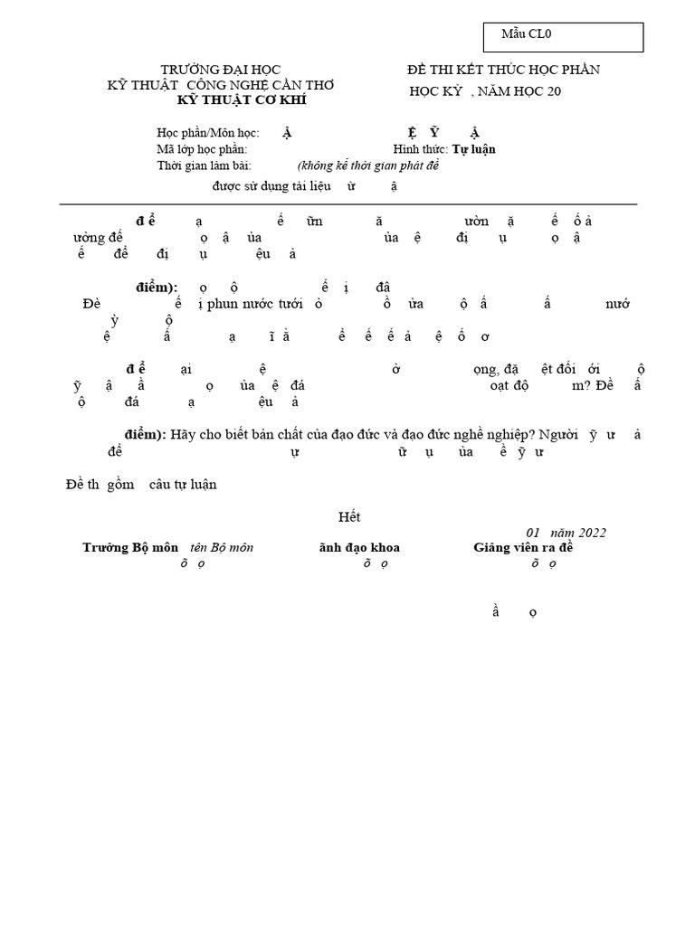 De thi cuoi ky Mon Nhap mon ky thuat ca 2 ngay 15.01.2022 | PDF