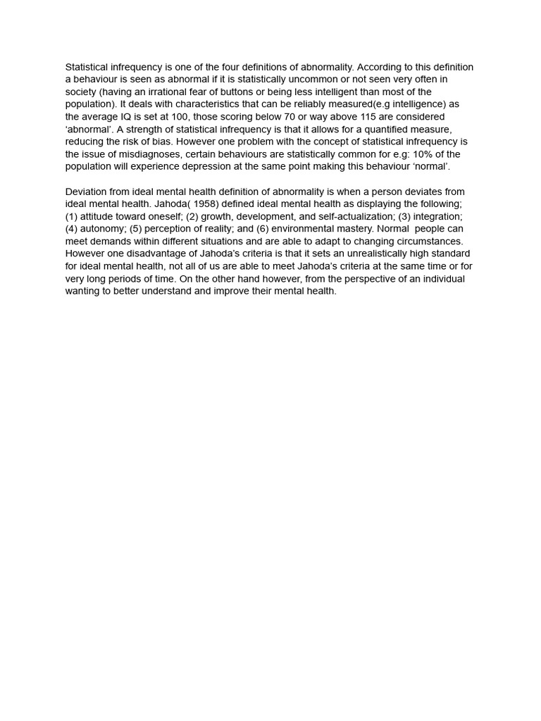 Chantal Cholewka - Outline & Evaluate Statistical Infrequency and ...