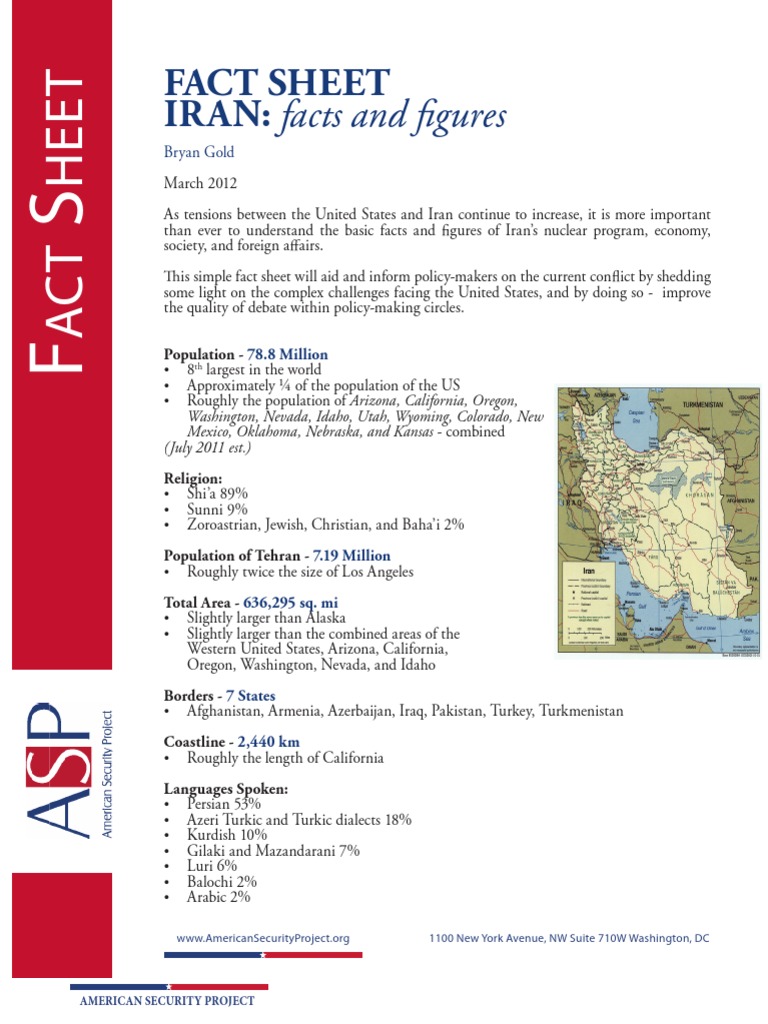 Iran Fact Sheet - Facts and Figures | PDF | Iran | Politics Of Iran