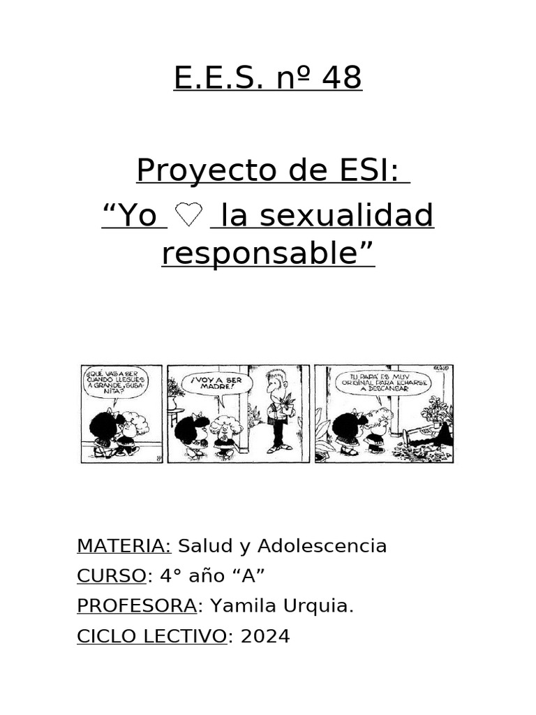 PROYECTO ESI | PDF | Educación sexual