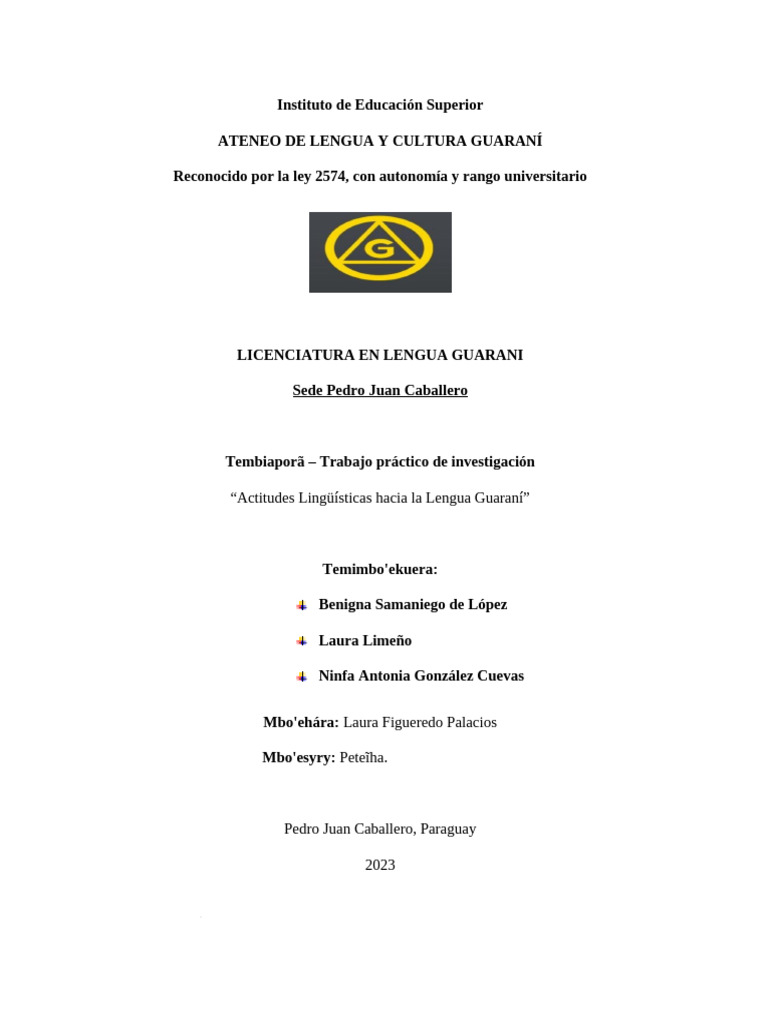 Trabajo Practico Ninfa, Laura y Benigna | PDF | Multilingüismo | Lengua ...