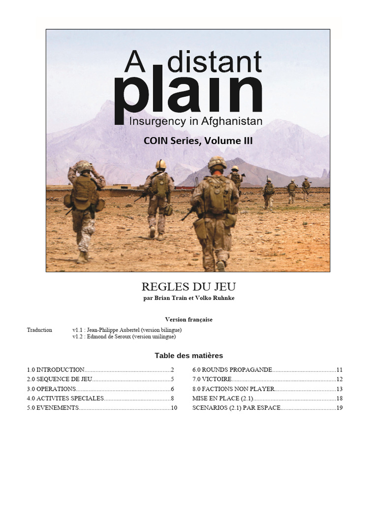 Règles du jeu A Distant Plain COIN | PDF | Force internationale d ...
