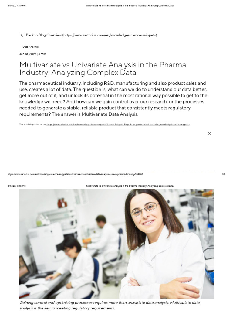 Multivariate Vs Univariate Analysis in The Pharma Industry - Analyzing ...