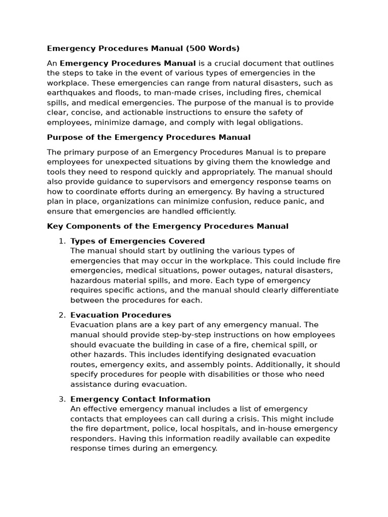 Emergency Procedures | PDF | Emergency | Emergency Evacuation