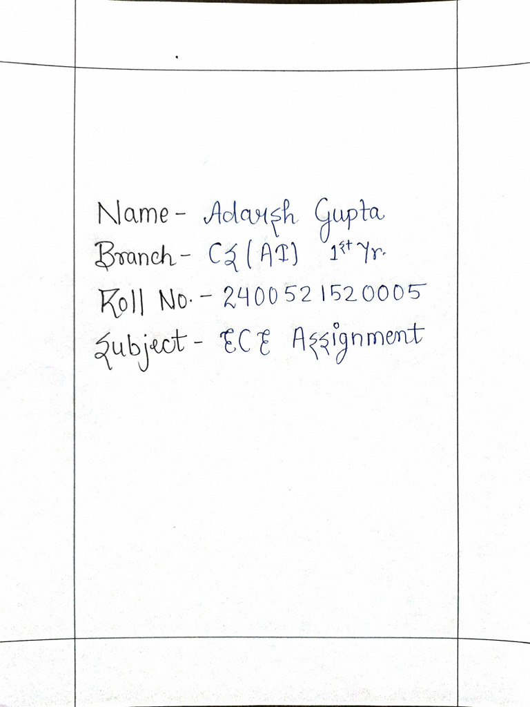 ECE Btech Sem 1 Assignment | PDF | Physical Quantities | Electronics