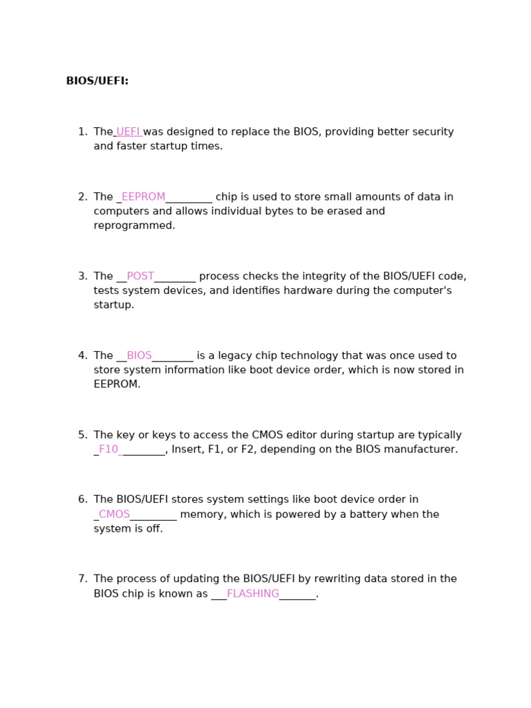 BIOS - UEFI and PC BOOT Process 1 | PDF | Bios | Booting