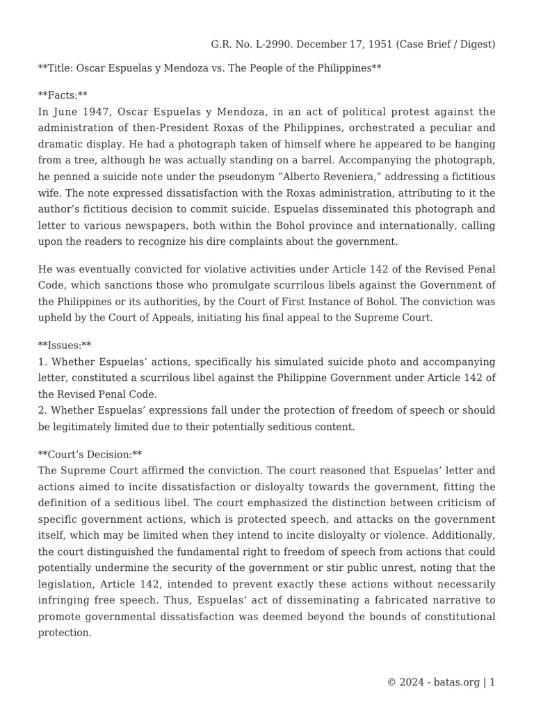 7. G.R. No. L-2990. December 17, 1951 (Case Brief _ Digest) | PDF ...