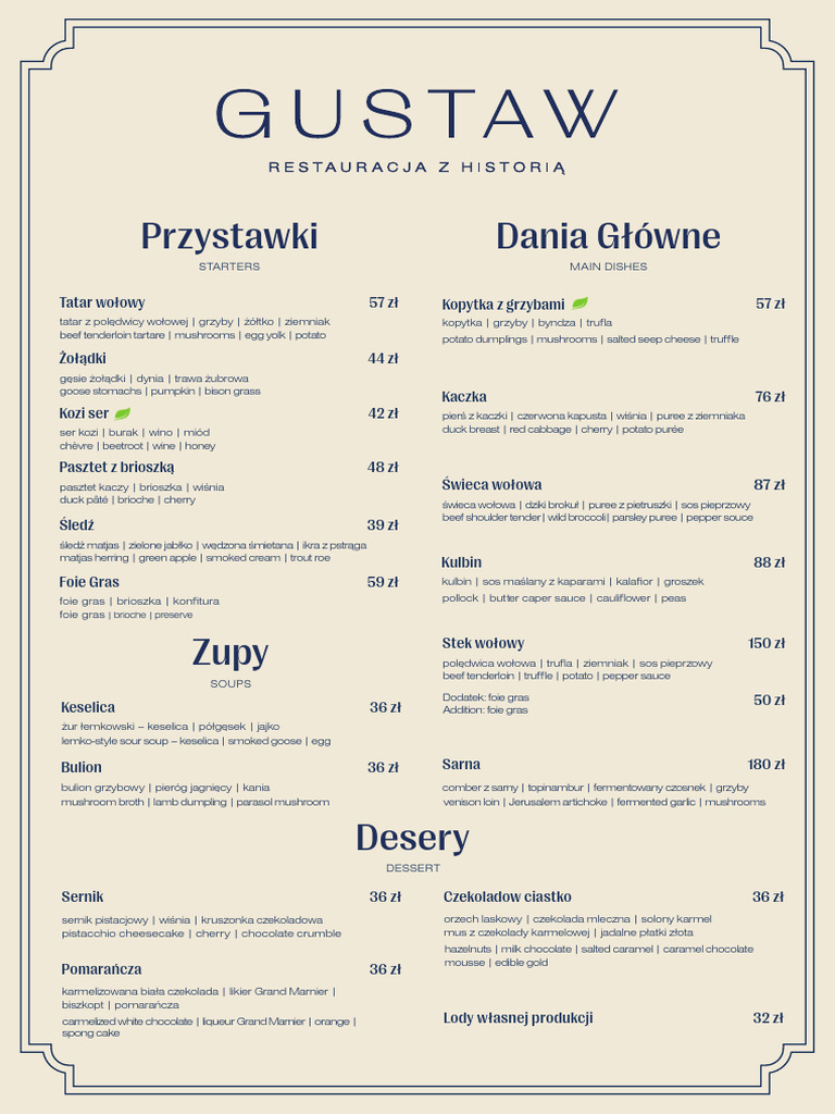 GUSTAW_Menu | PDF