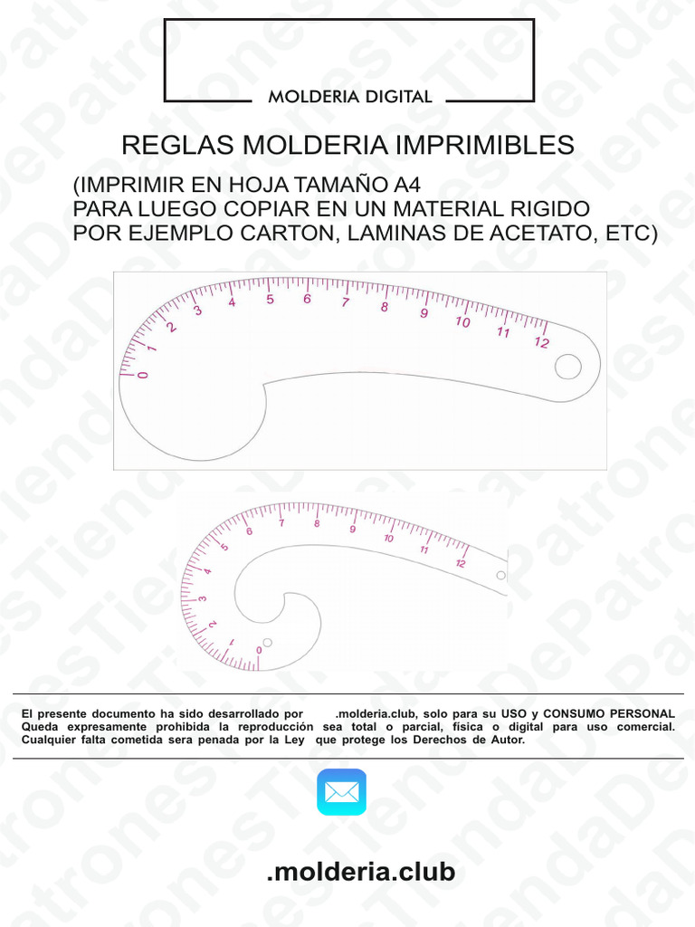 BONUS - Pack Reglas Molderia Imprimibles | PDF
