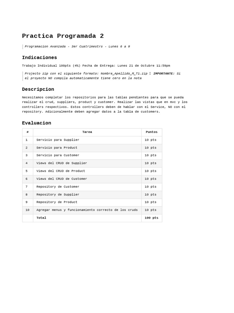 Practica Programada 2 | PDF