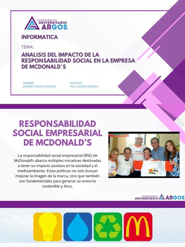 Impacto de la RSE en McDonald's | PDF