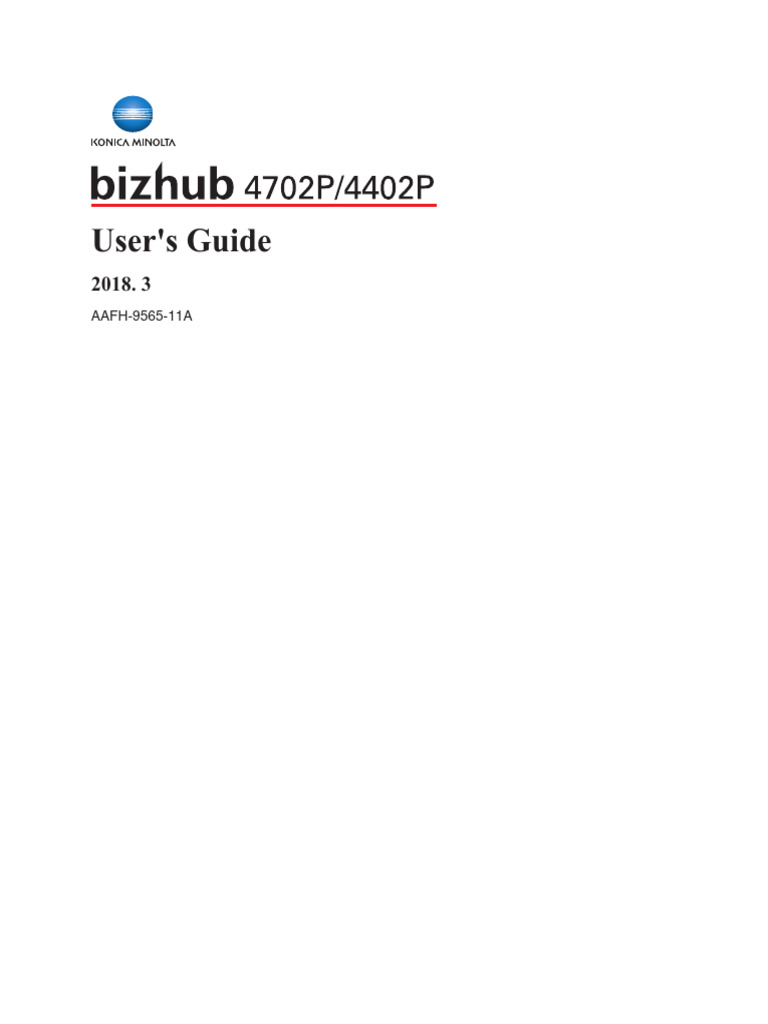 bizhub_4702P_4402P_User's_Guide_en_AAFH-9565-11A_ver.1.0 | PDF | Computing