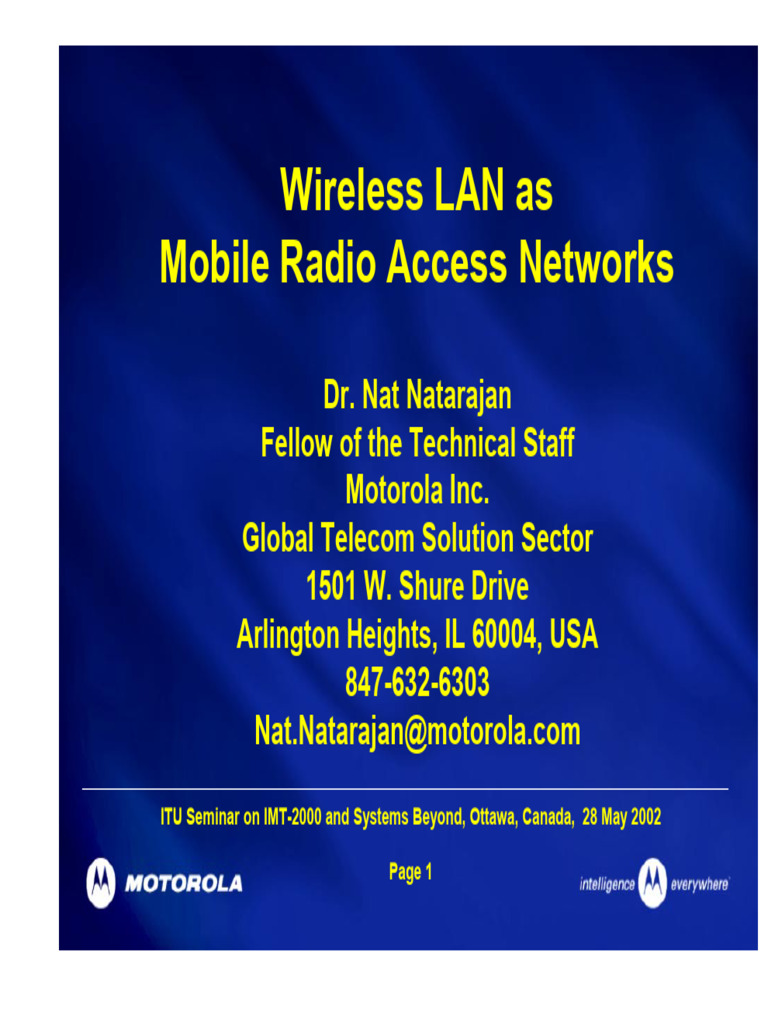 WLAN as Mobile Radio Access Networks | PDF | Ieee 802.11 | Wireless Lan