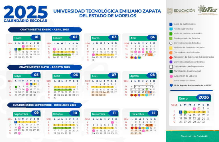 Calendario-2025 Utez | PDF