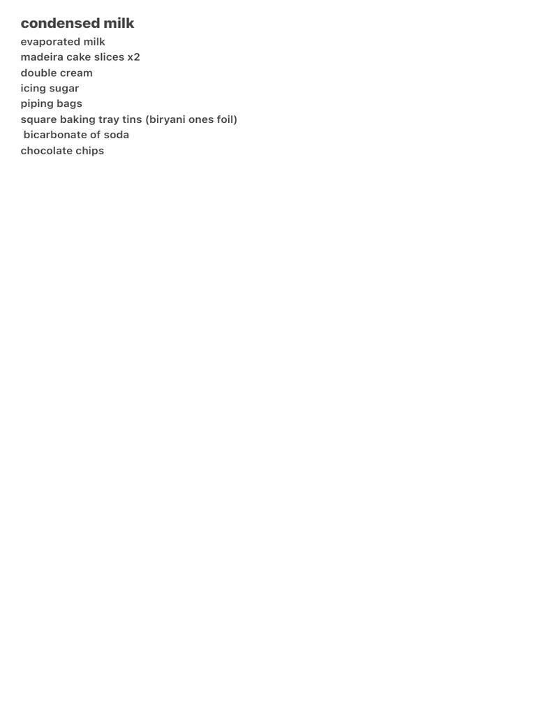 Condensed Milk | PDF