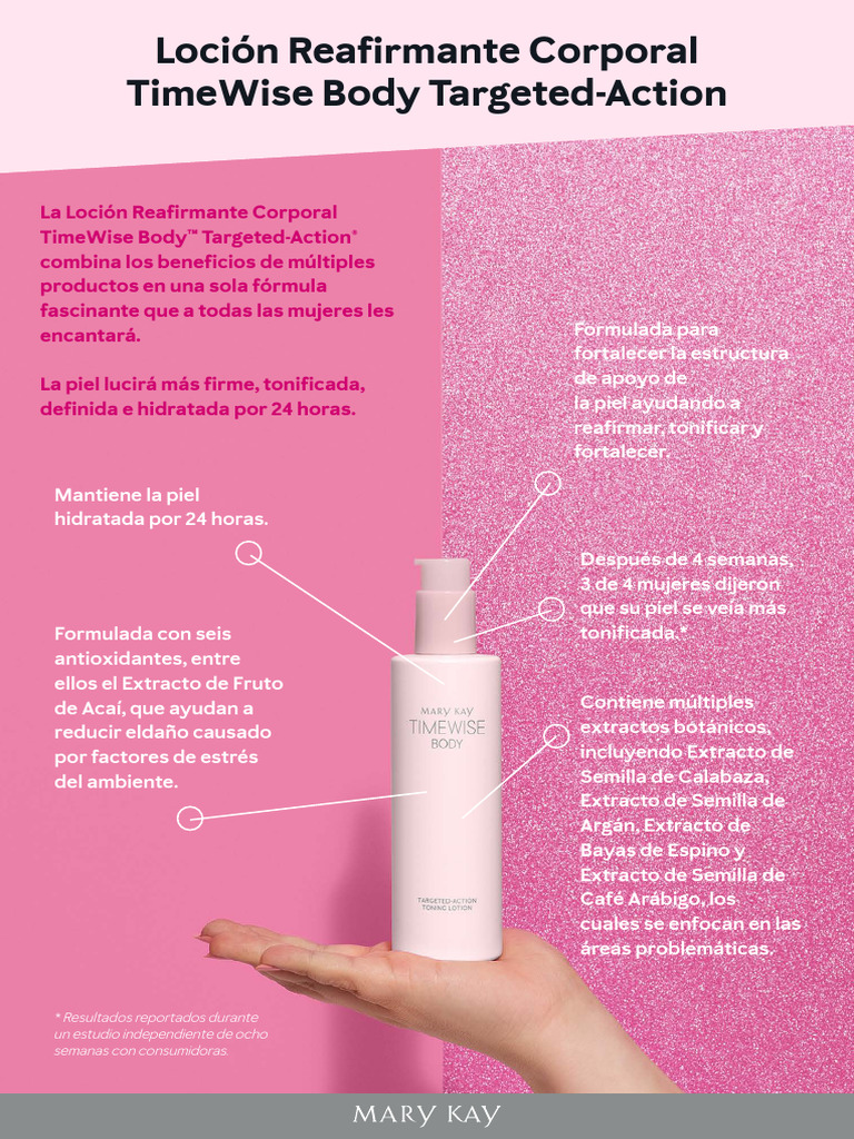 Hoja de Producto - Loción Reafirmante Corporal TimeWise | PDF | Antioxidante | Vitamina e