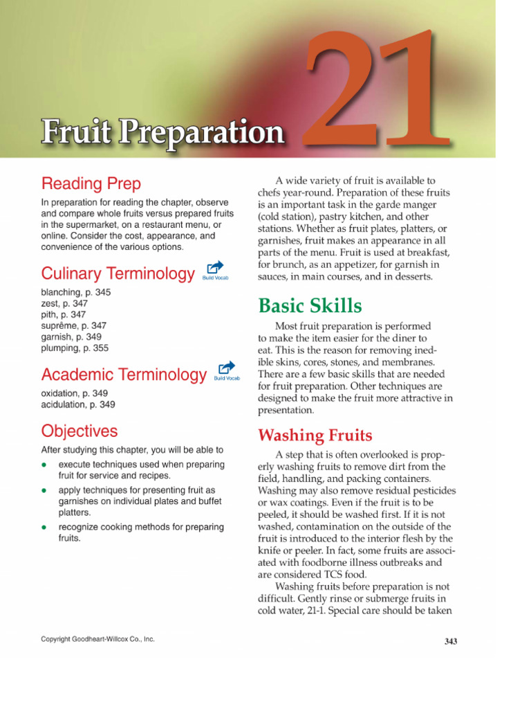 Ch. 21 Fruit Prep Reading | PDF