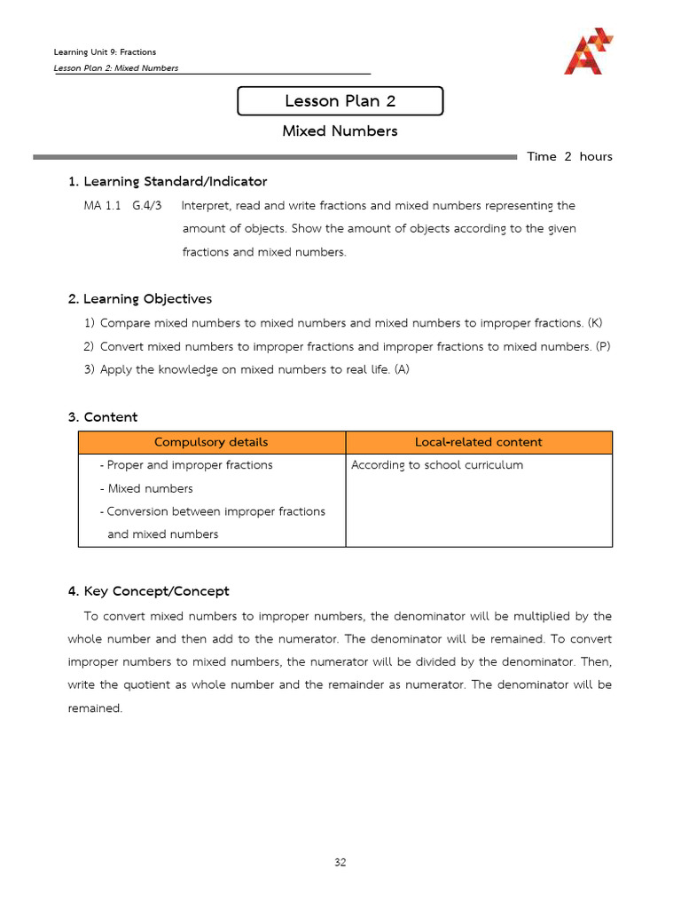 Mixed Numbers for Young Learners | PDF | Learning | Procedural Knowledge