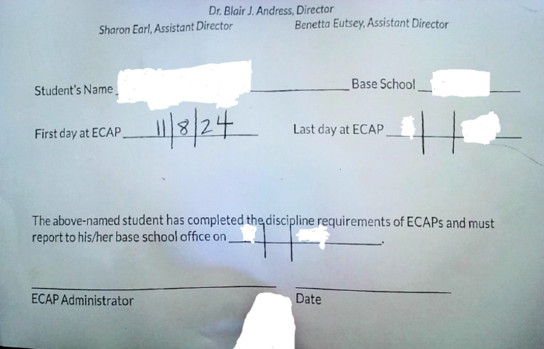 ECAP Exit Slip | PDF