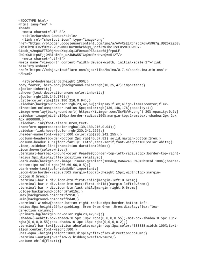 Coder Portfolio Blogger Template | PDF | Graphic Design