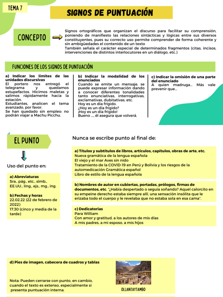 Uso y Funciones de Signos de Puntuación | PDF