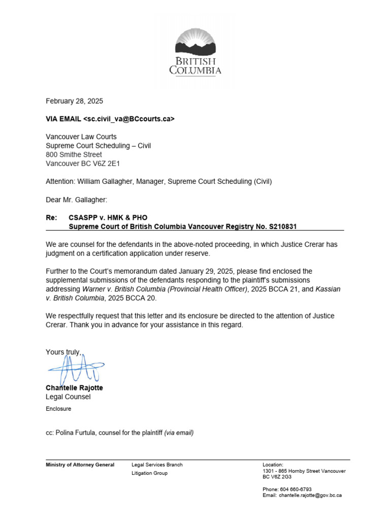 2025-02-28 - Defendants' Response Submissions on Injection Passport ...