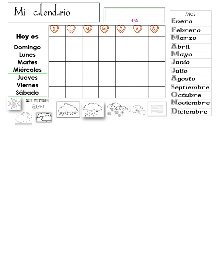 Calendario y clima actual | PDF