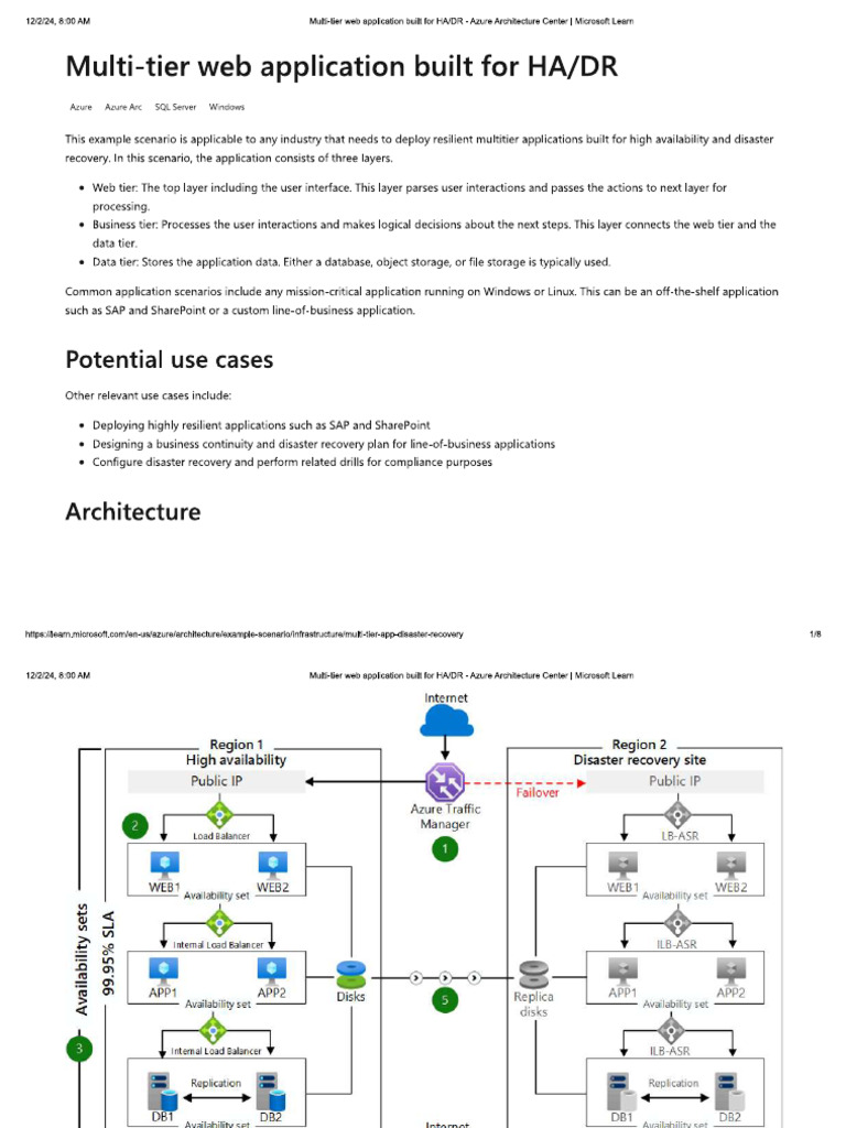 Multi-Tier Web Application Built For HA-DR | PDF